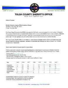 2022 PREA Report with Signature - Tulsa County Sheriff's Office